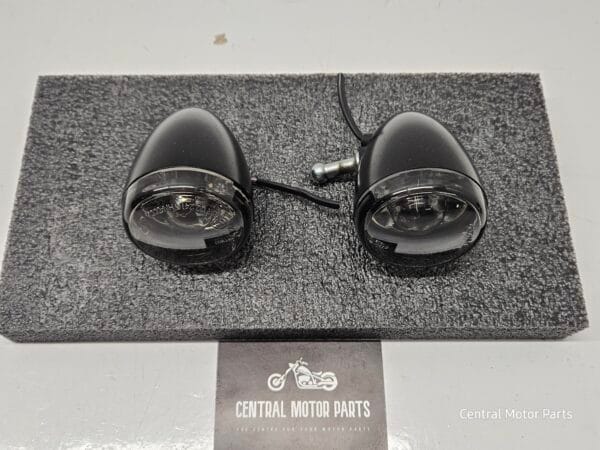 Zwarte knipperlichten met helder glas - Harley Davidson